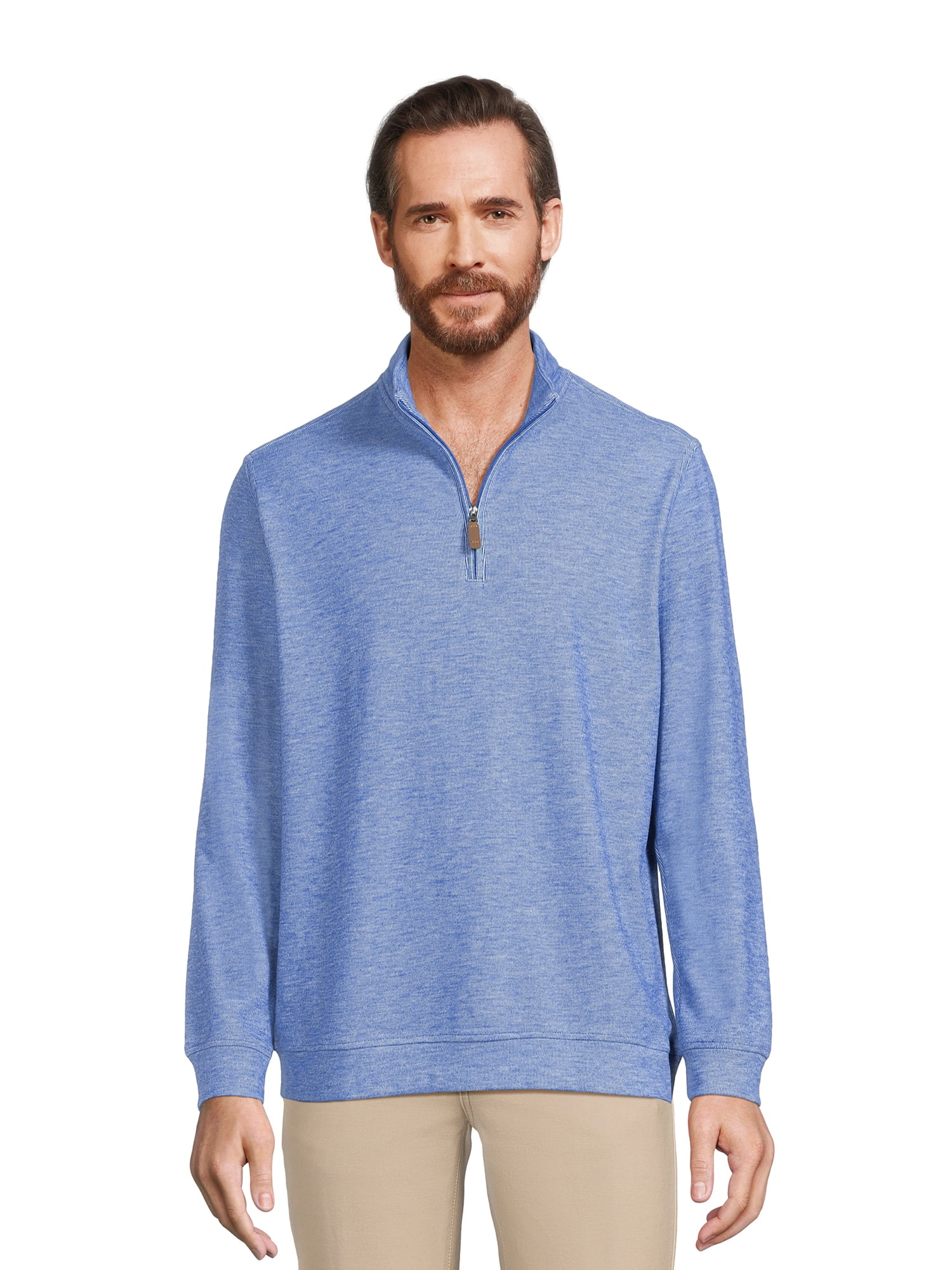 George men's Knit Quarter Zip Pullover Top - Sizes S-3XL - Walmart.com
