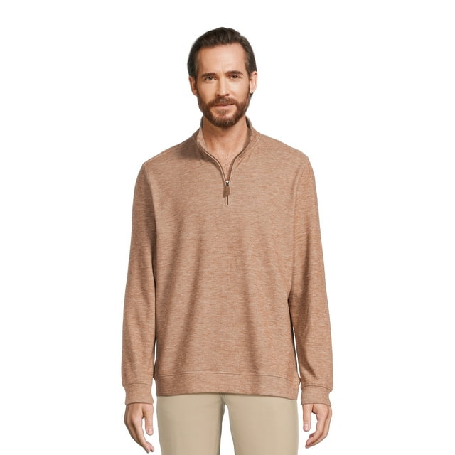 George Men's Knit Quarter Zip Pullover Top, Sizes S-3XL - Walmart.com