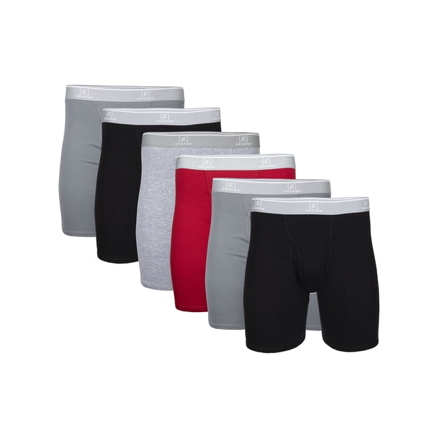 George Men's Long Leg Boxer Briefs, 6-Pack - Walmart Business Supplies