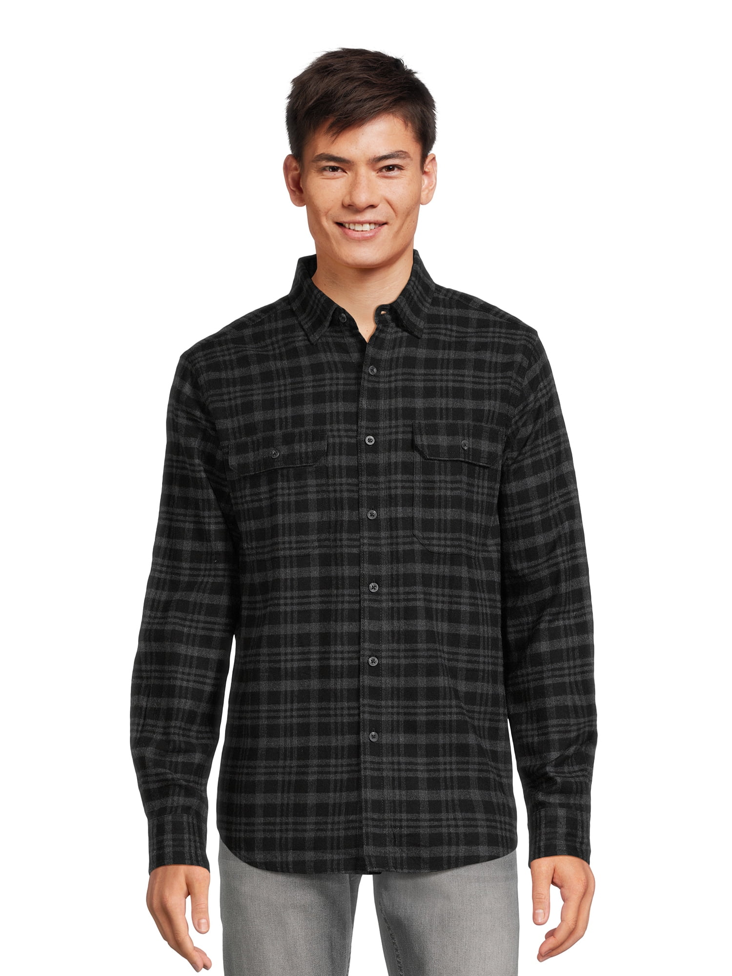 George Men's Long Sleeve Flannel Shirt - Walmart.com