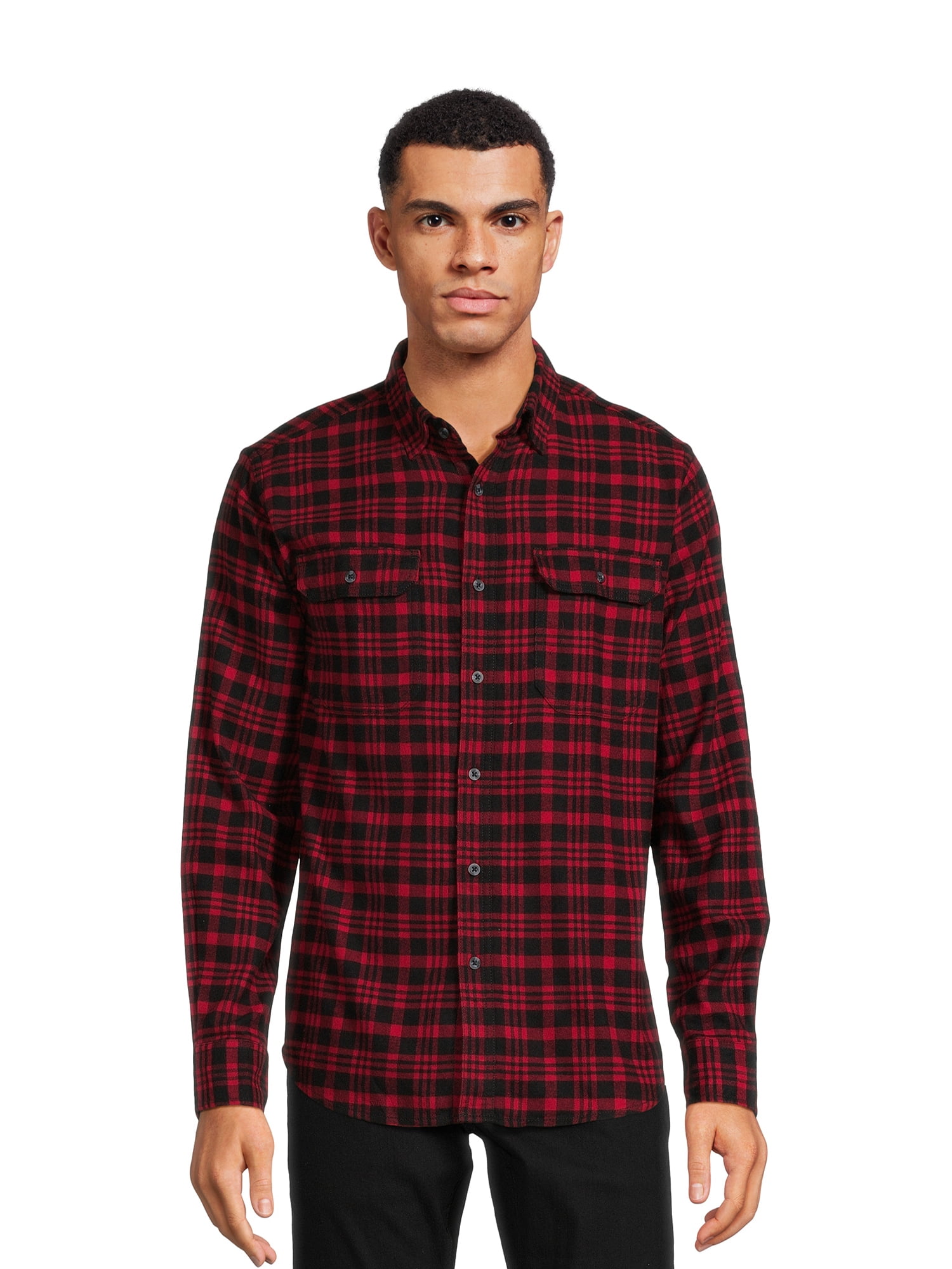George Men's Long Sleeve Flannel Shirt - Walmart.com