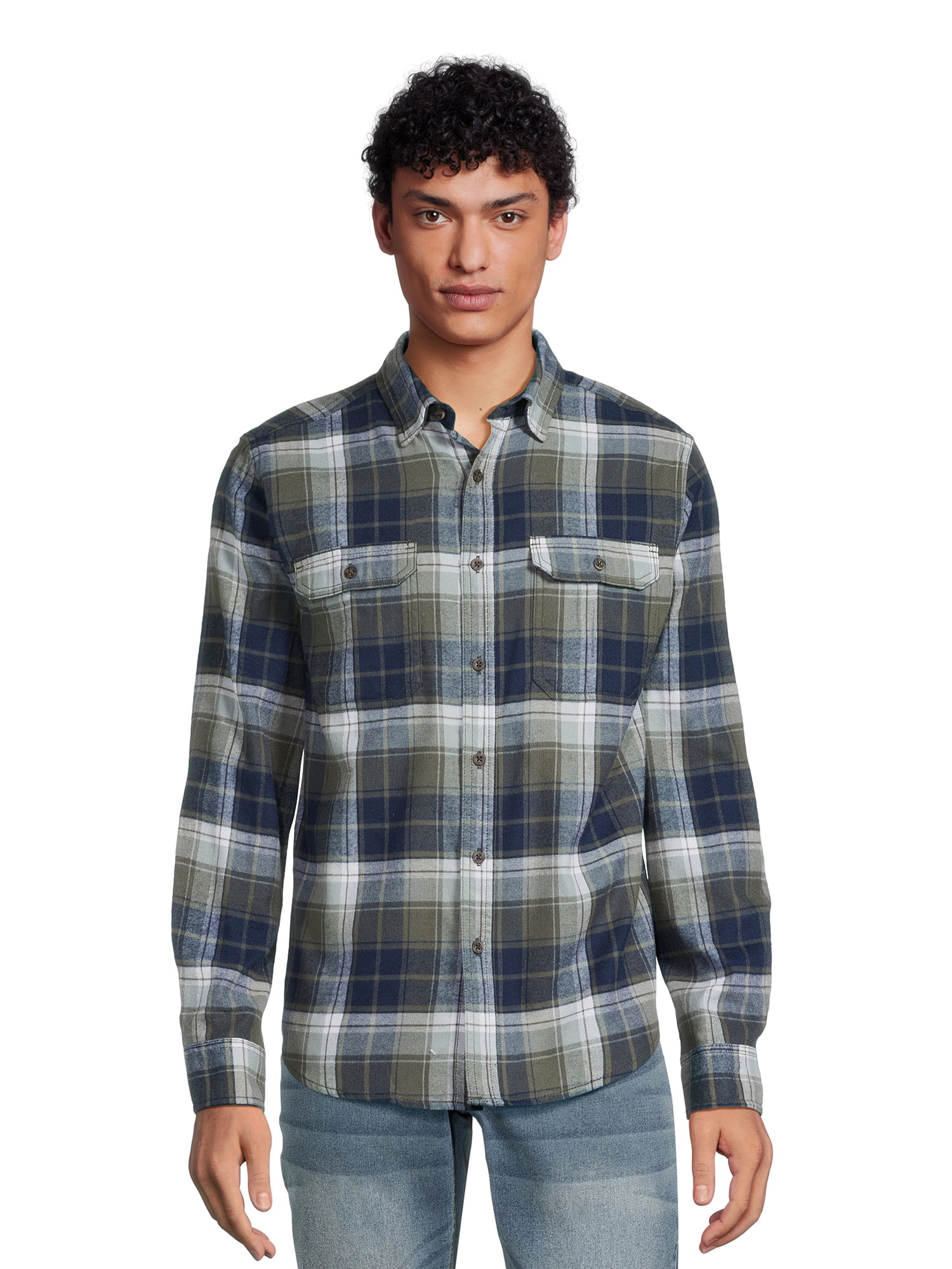 George Men's Long Sleeve Flannel Shirt - Walmart.com