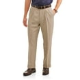 George Men's Microfiber Pleated Dress Pant Moisture Wicking Wrinkle ...