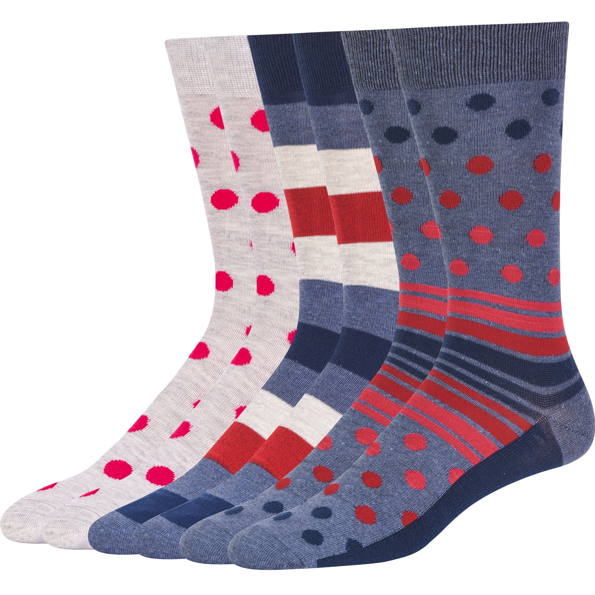 George Men's Novelty Dot Crew Socks, 3 Pack - Walmart.com