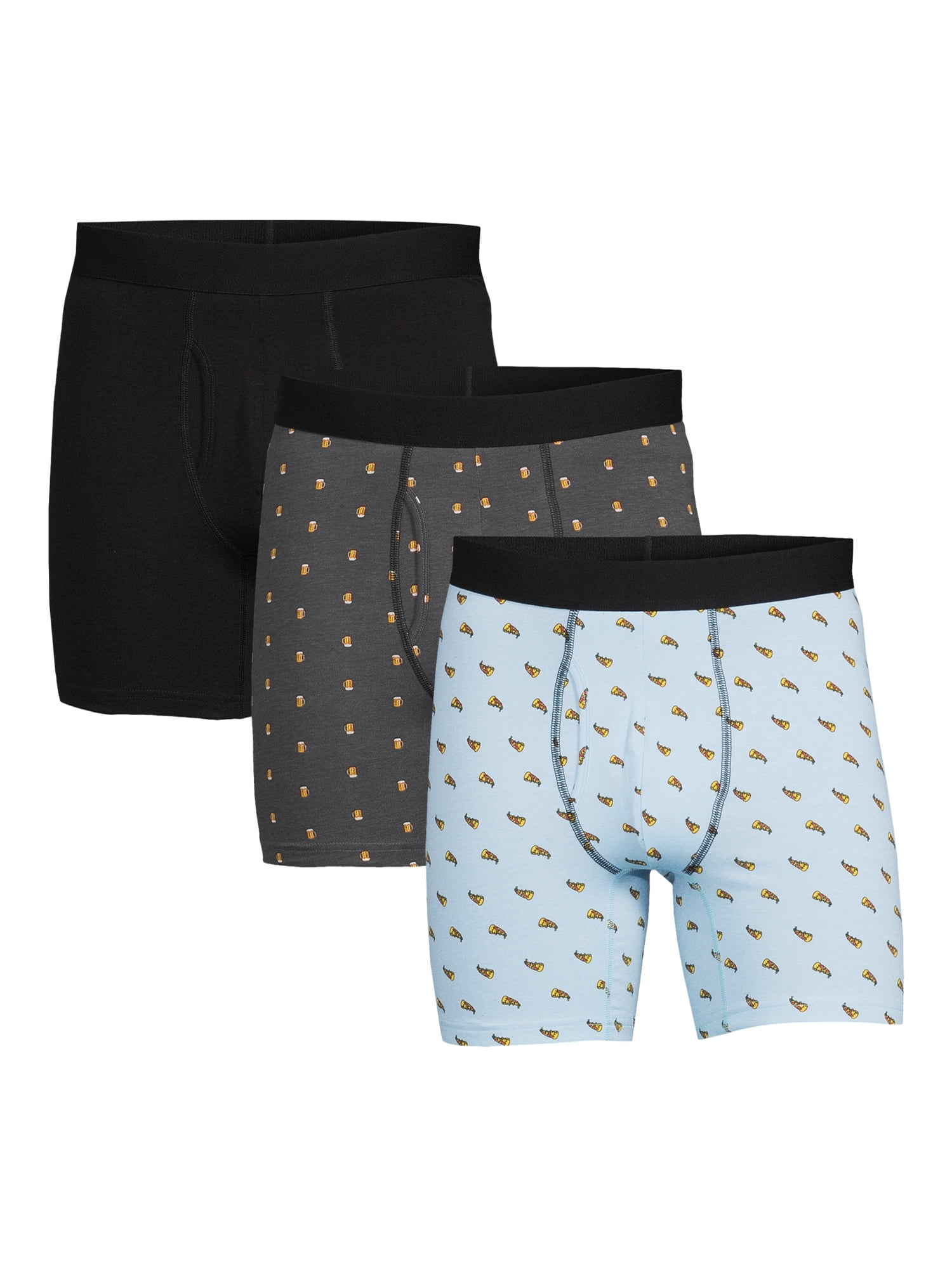 George Men's Cotton Stretch Boxer Briefs 3-Pack, Moisture Wicking ...