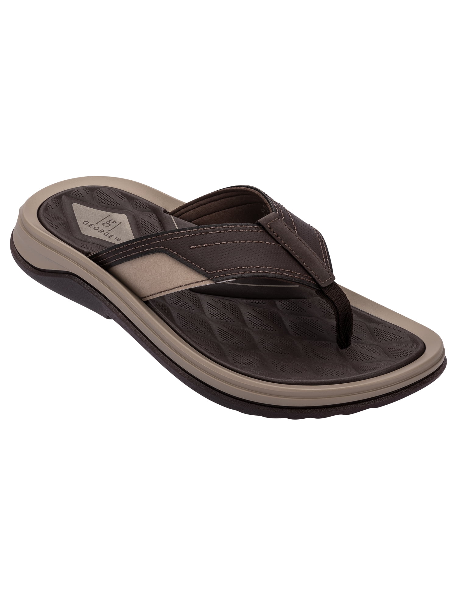 George Men's Casual Flip Flops Slip-On Sandals with Arch Support ...