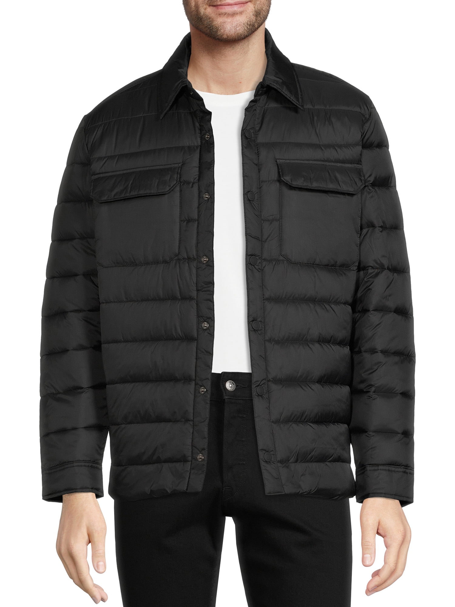 George Men’s Puffer Style Shirt Jacket - Walmart.com