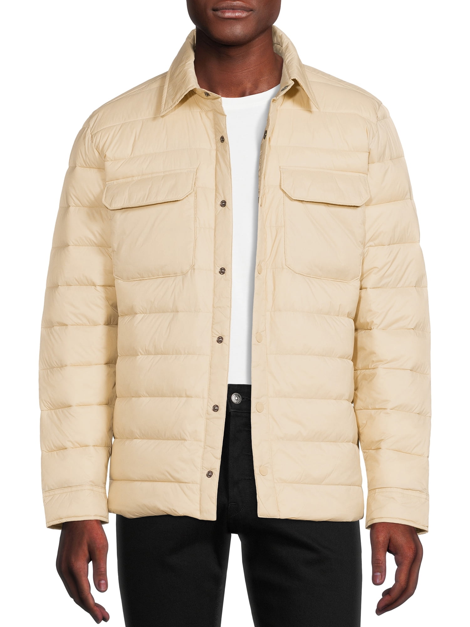 George Men’s Puffer Style Shirt Jacket - Walmart.com
