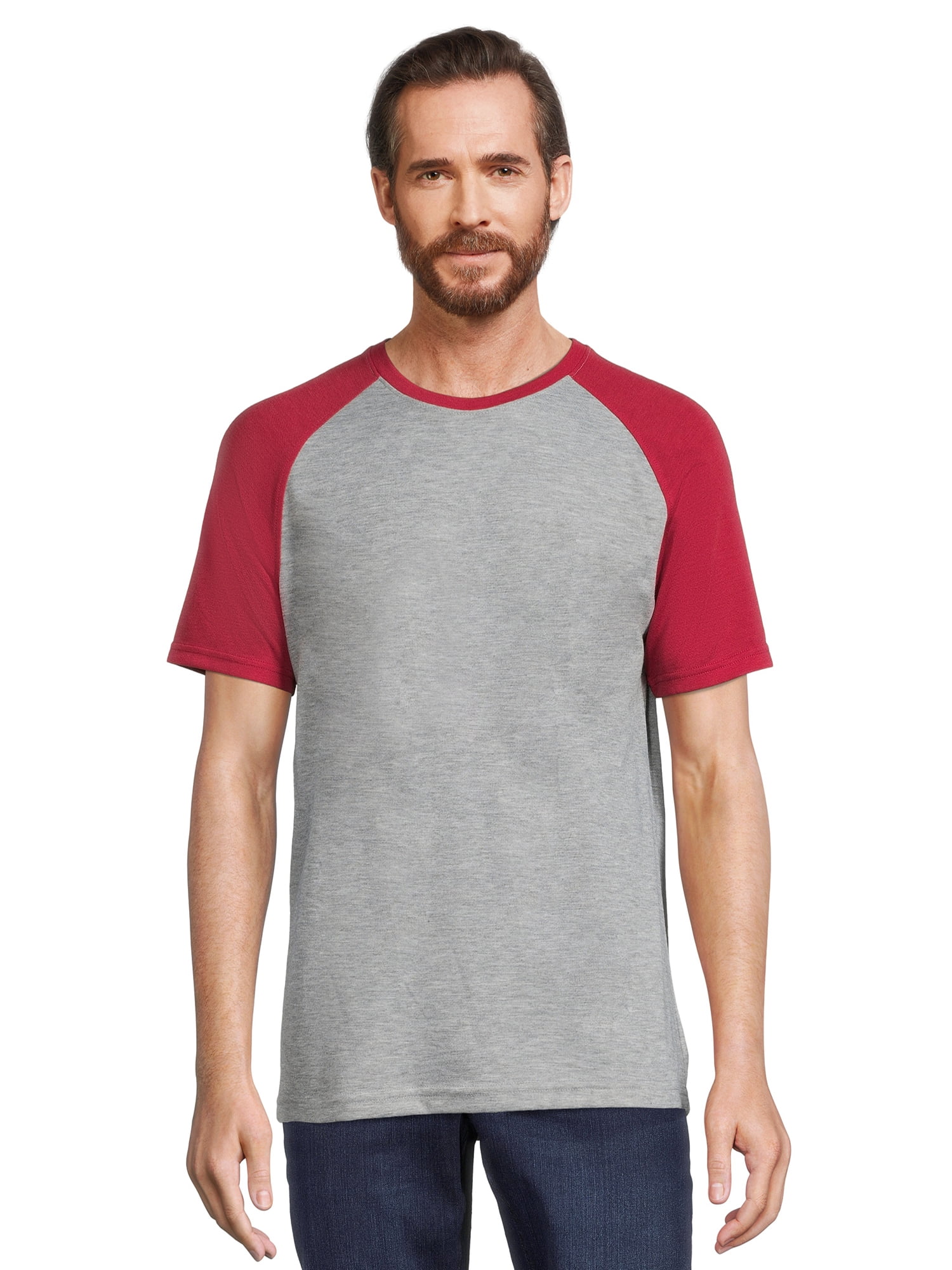 George Men's Moisture-Wicking Raglan Tee, Short Sleeves, Polyester ...