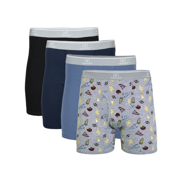 George Men's Regular Leg Boxer Briefs, 4-Pack, Sizes S- XL - Walmart.com