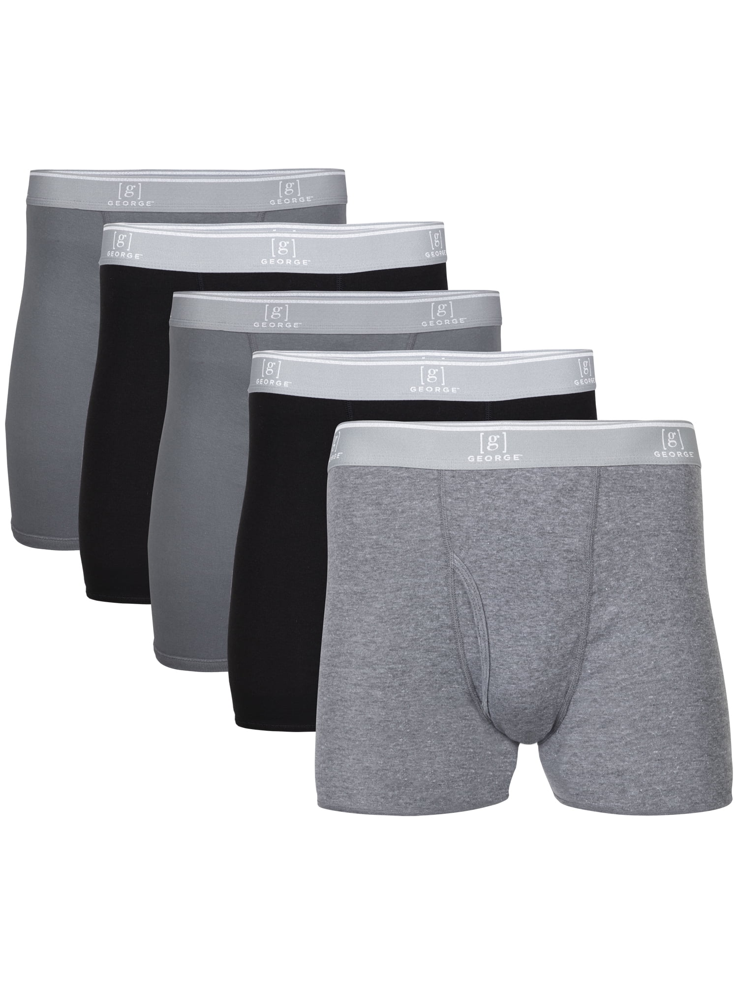 George Men's Regular Leg Boxer Briefs, 5-Pack - Walmart Business Supplies