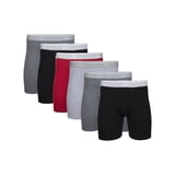 George Men's Regular Leg Boxer Briefs 6 Pack Ultra Soft Cotton Moisture ...