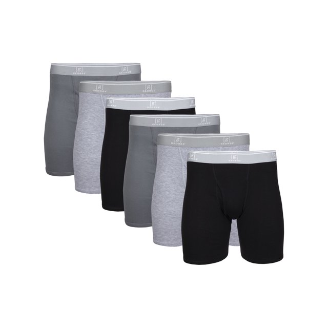 George Men's Regular Leg Boxer Briefs, 6-Pack - Walmart Business Supplies
