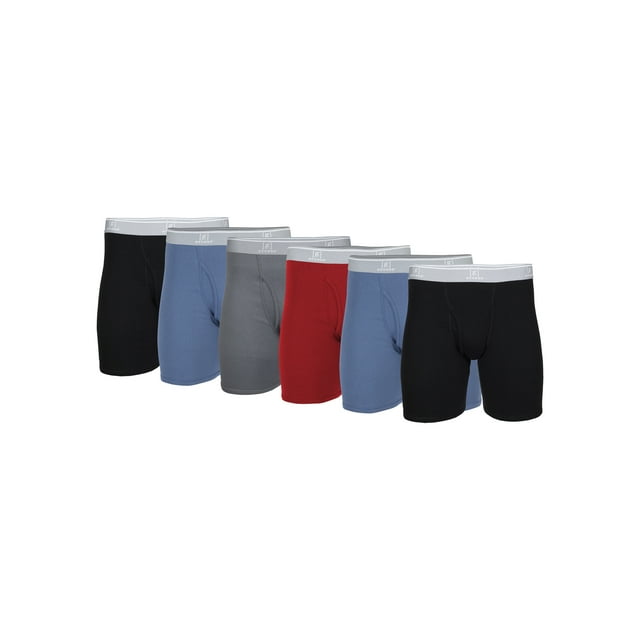 George Men's Regular Leg Boxer Briefs, 6-Pack - Walmart.com