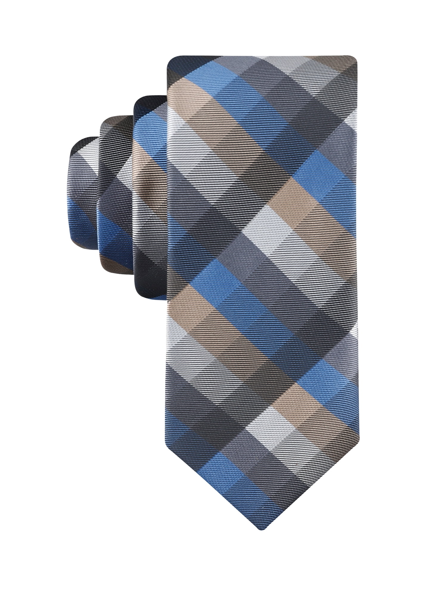 George Men's Shaded Grid Pattern Slim Width Necktie, 58 Inches ...
