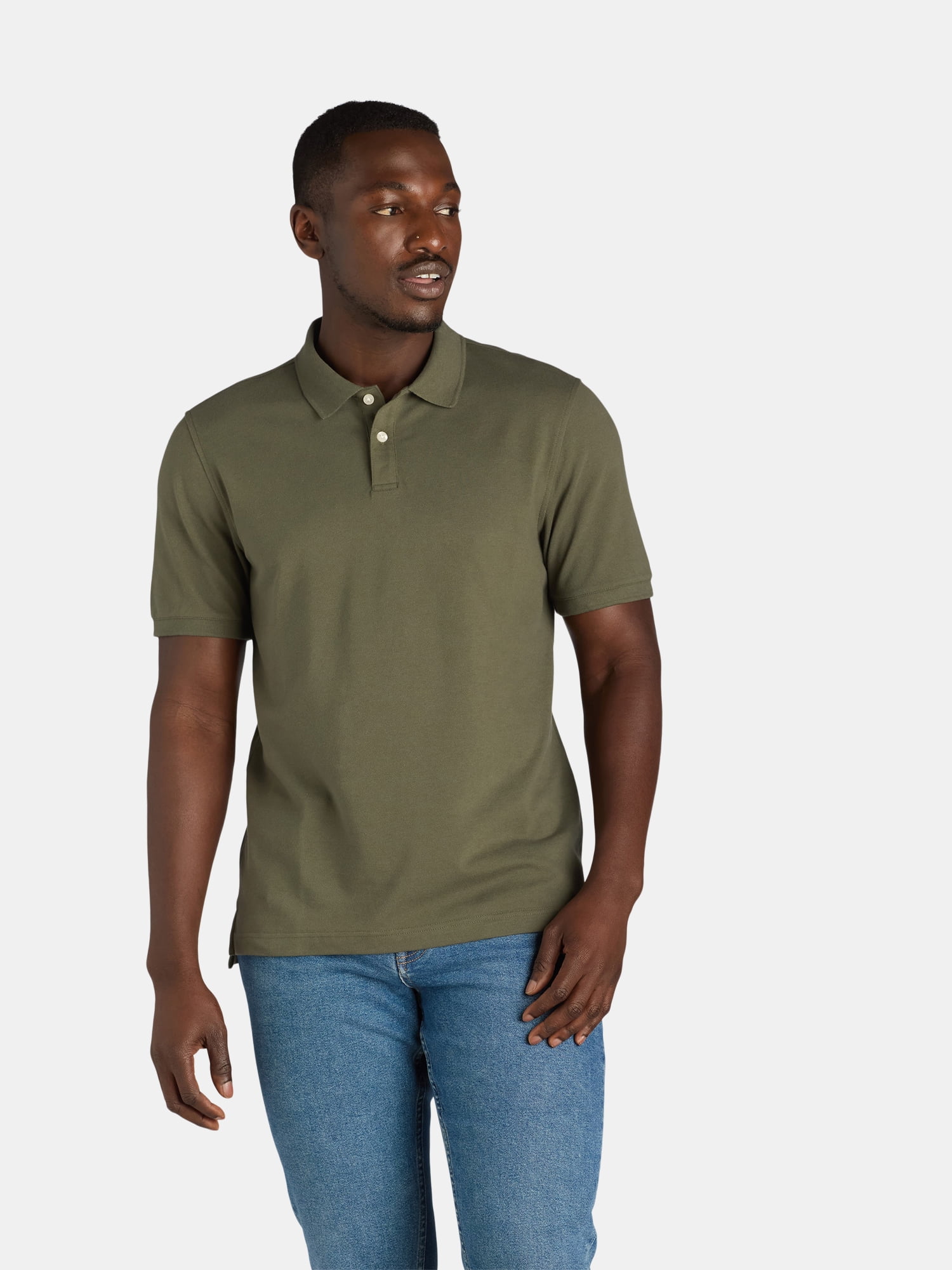 George Men's and Big Men's Pique Polo Shirt with Short Sleeves, Sizes S ...