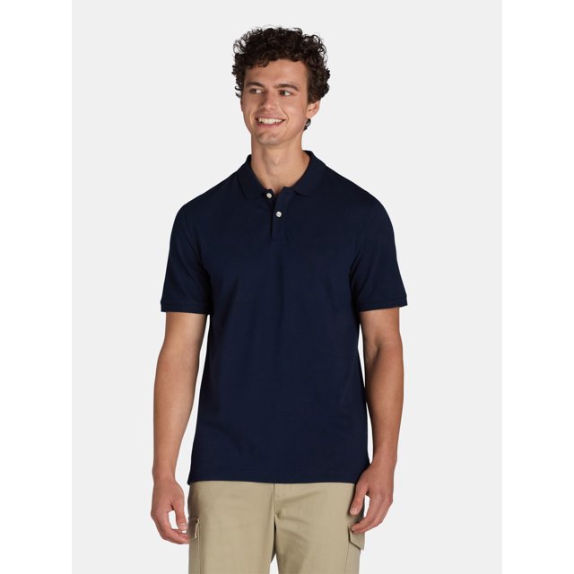 George Men's and Big Men's Pique Polo Shirt with Short Sleeves, Sizes S ...