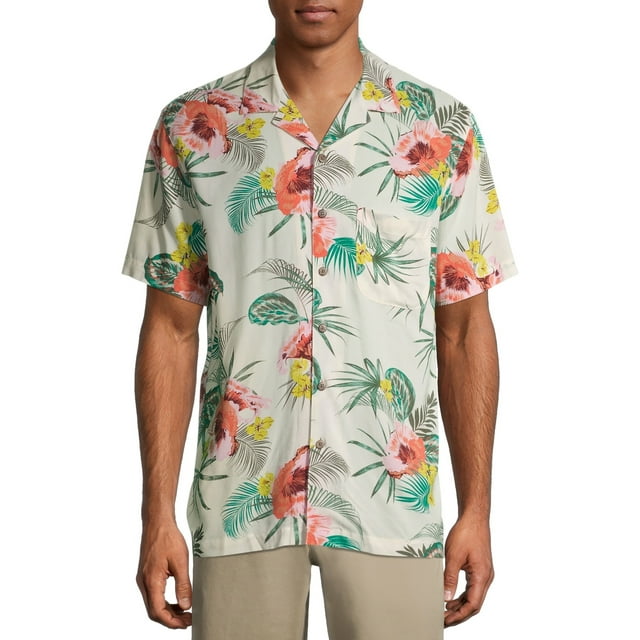 George Men's Short Sleeve Printed Rayon Shirt - Walmart.com