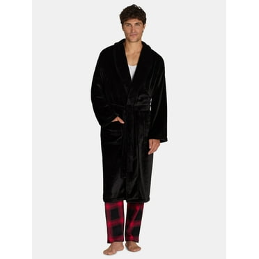 PAVILIA Fluffy Sherpa Fleece Bathrobe for Men, Lightweight Winter ...