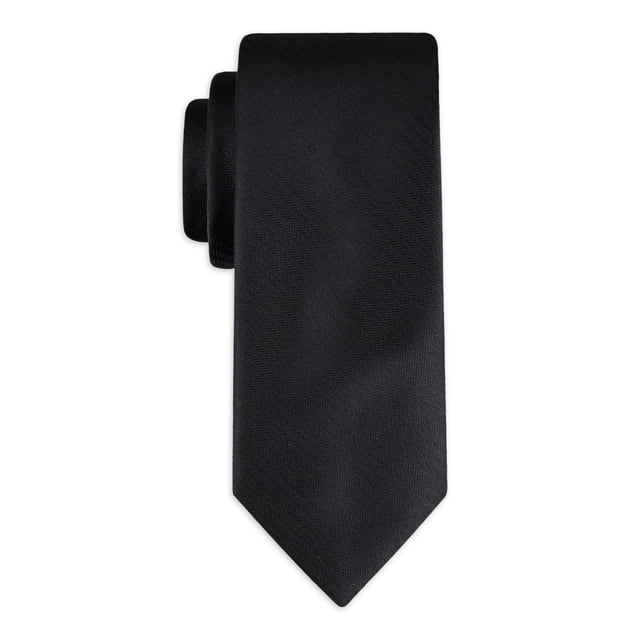 George Men's Solid Black Slim Necktie, One Size - Walmart Business Supplies
