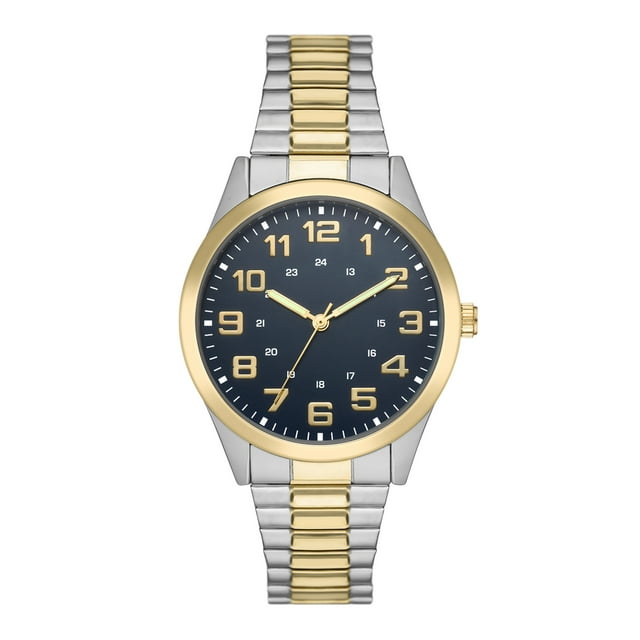 George Men's Watch: 2-Tone Silver/Gold Case, Blue Easy Read Dial, 2 ...