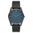 George Men's Analog Watch with Gunmetal Case, Blue Textured Dial, Black ...