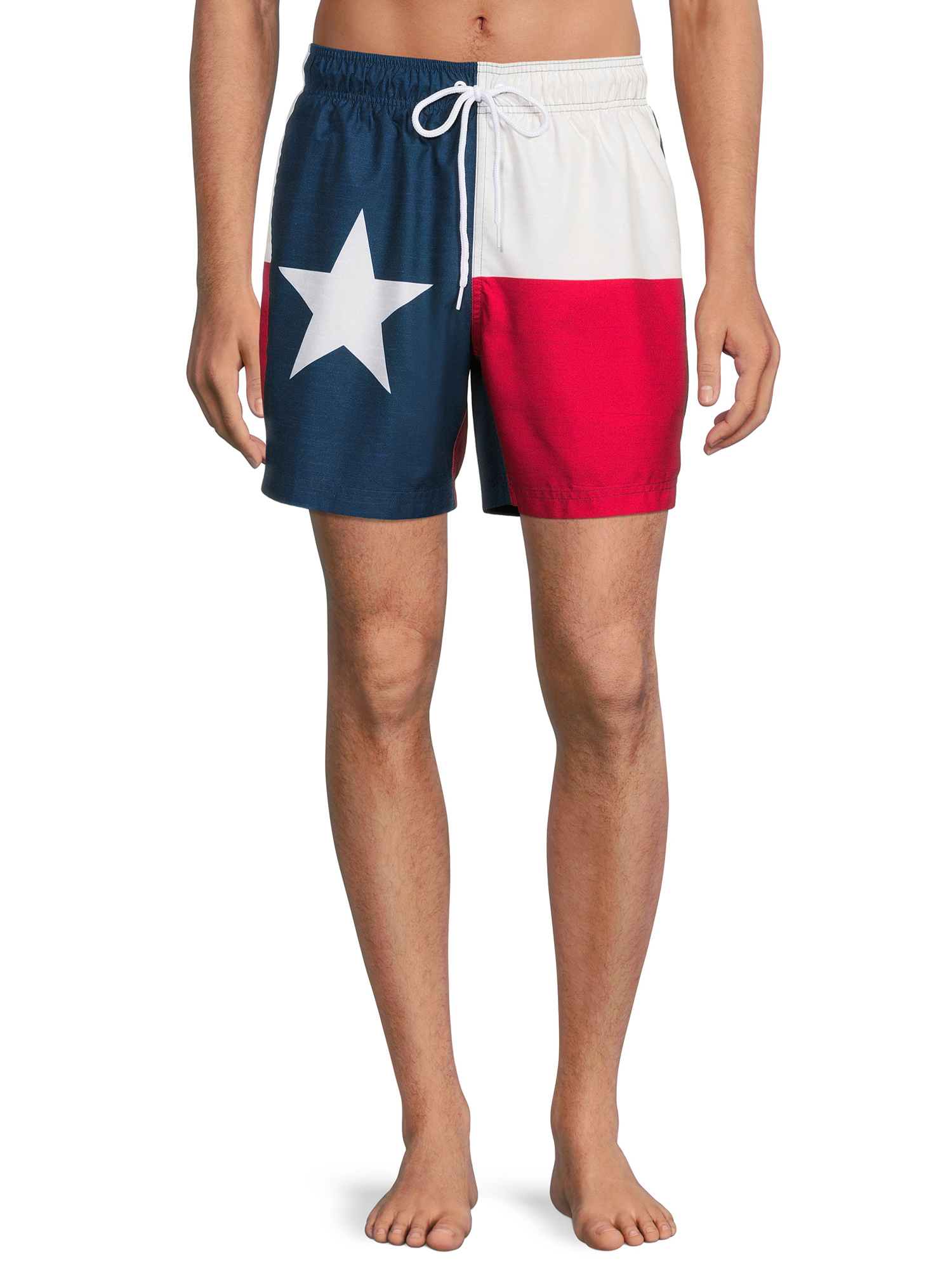 George Men's and Big Men's 6" Texas Flag Swim Trunks, up to Size 3XL ...