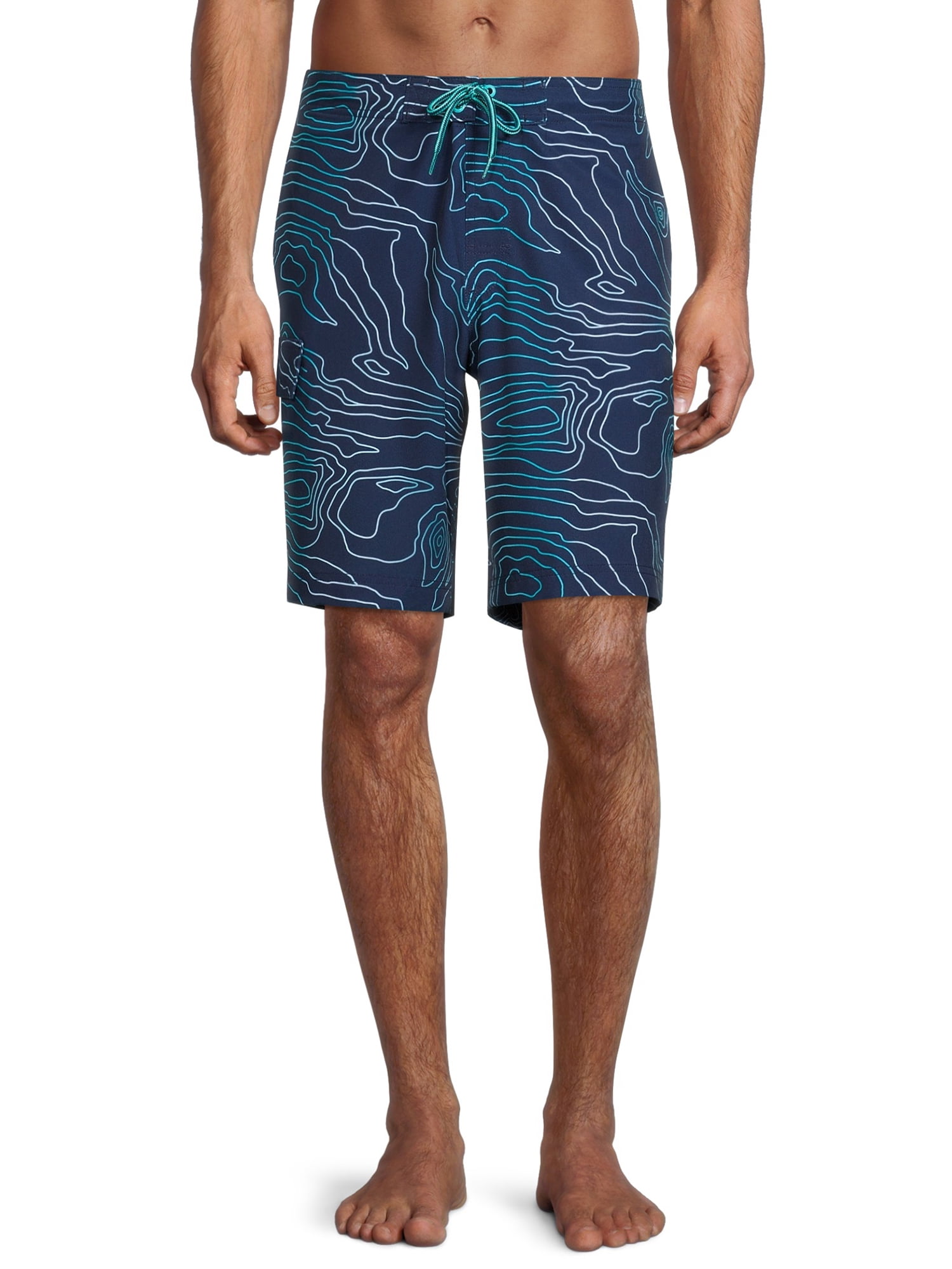George Men's and Big Men's 9" E-Board Swim Trunks, up to Size 5XL ...