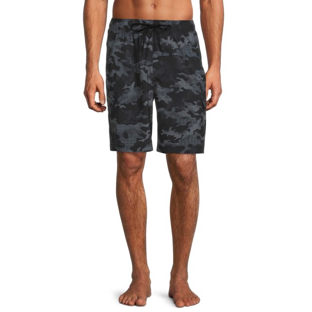 George Men's and Big Men's 9" Gridlock Camo Cargo Swim Short, up to ...