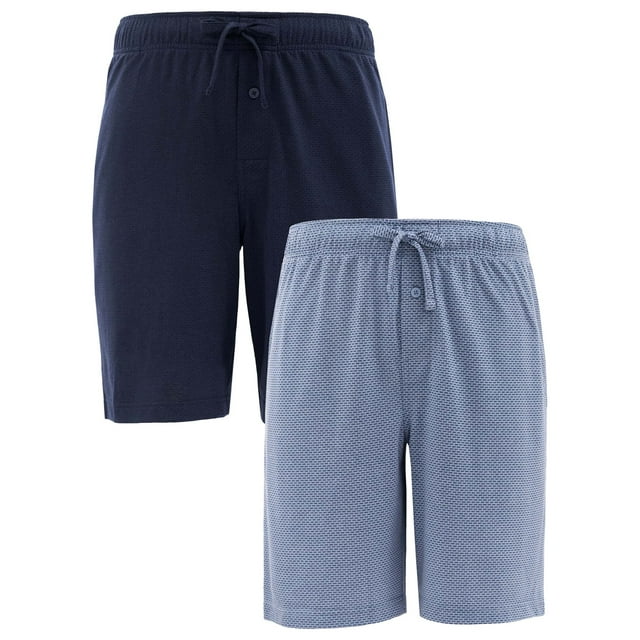 George Men's and Big Men's Breathable Mesh Knit Sleep Pajama Shorts, 2 ...