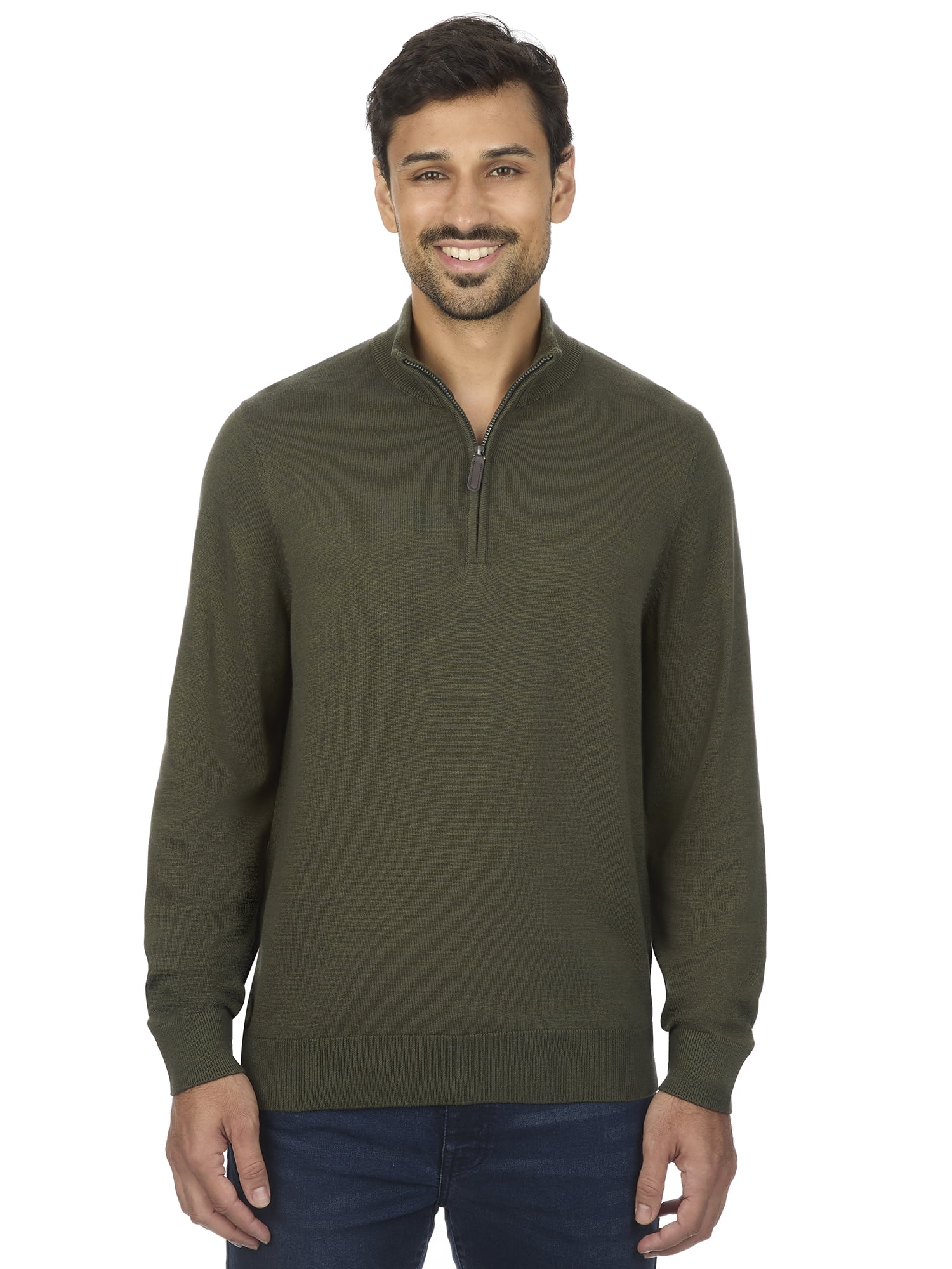 George Men's & Big Men's Classic Fit Jersey Quarter Zip Sweater, Sizes ...