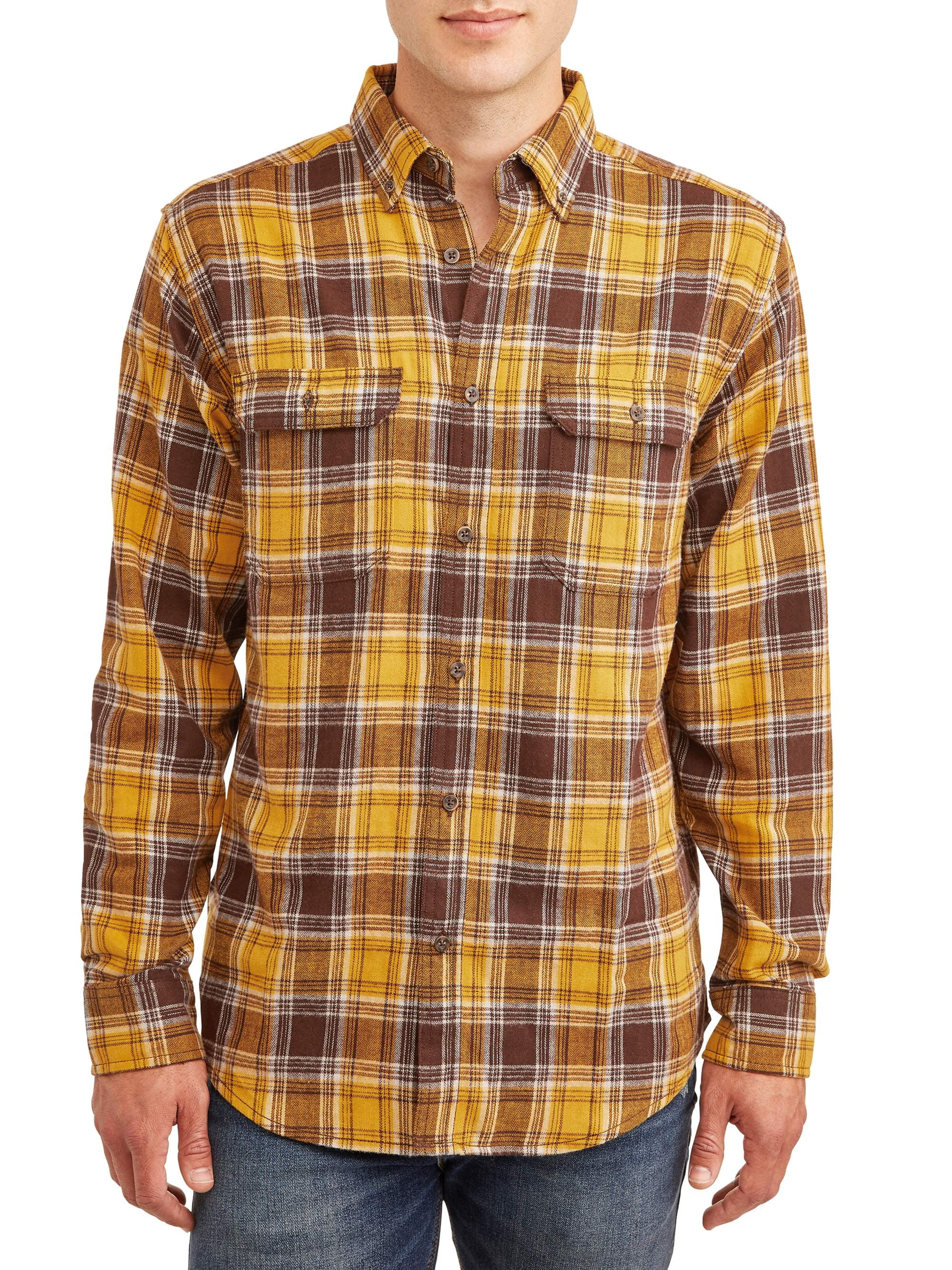 George Men's and Big Men's Long Sleeve Super Soft Flannel Shirt, up to ...