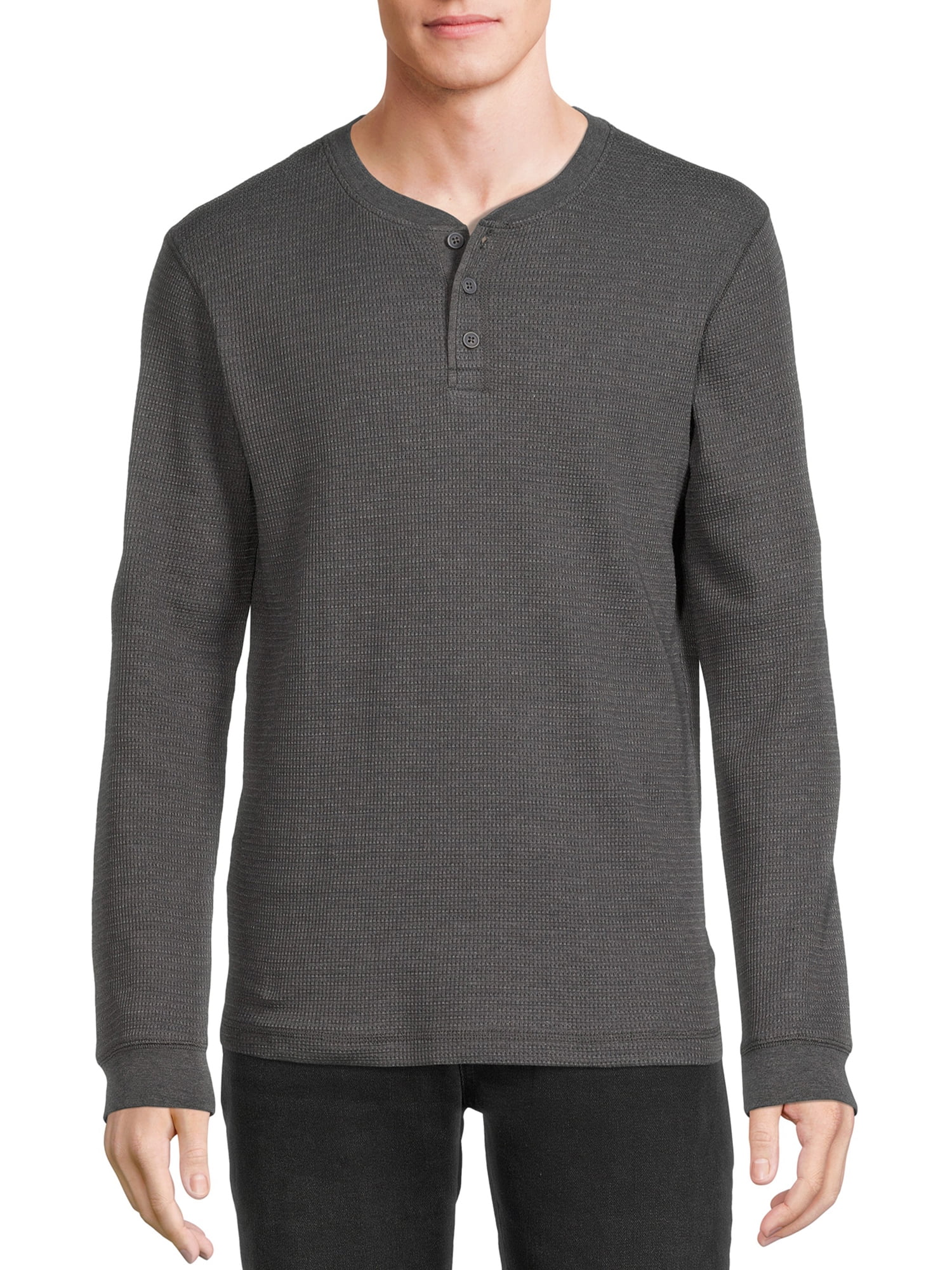 George Men's and Big Men's Long Sleeve Thermal Henley Shirt - Walmart.com