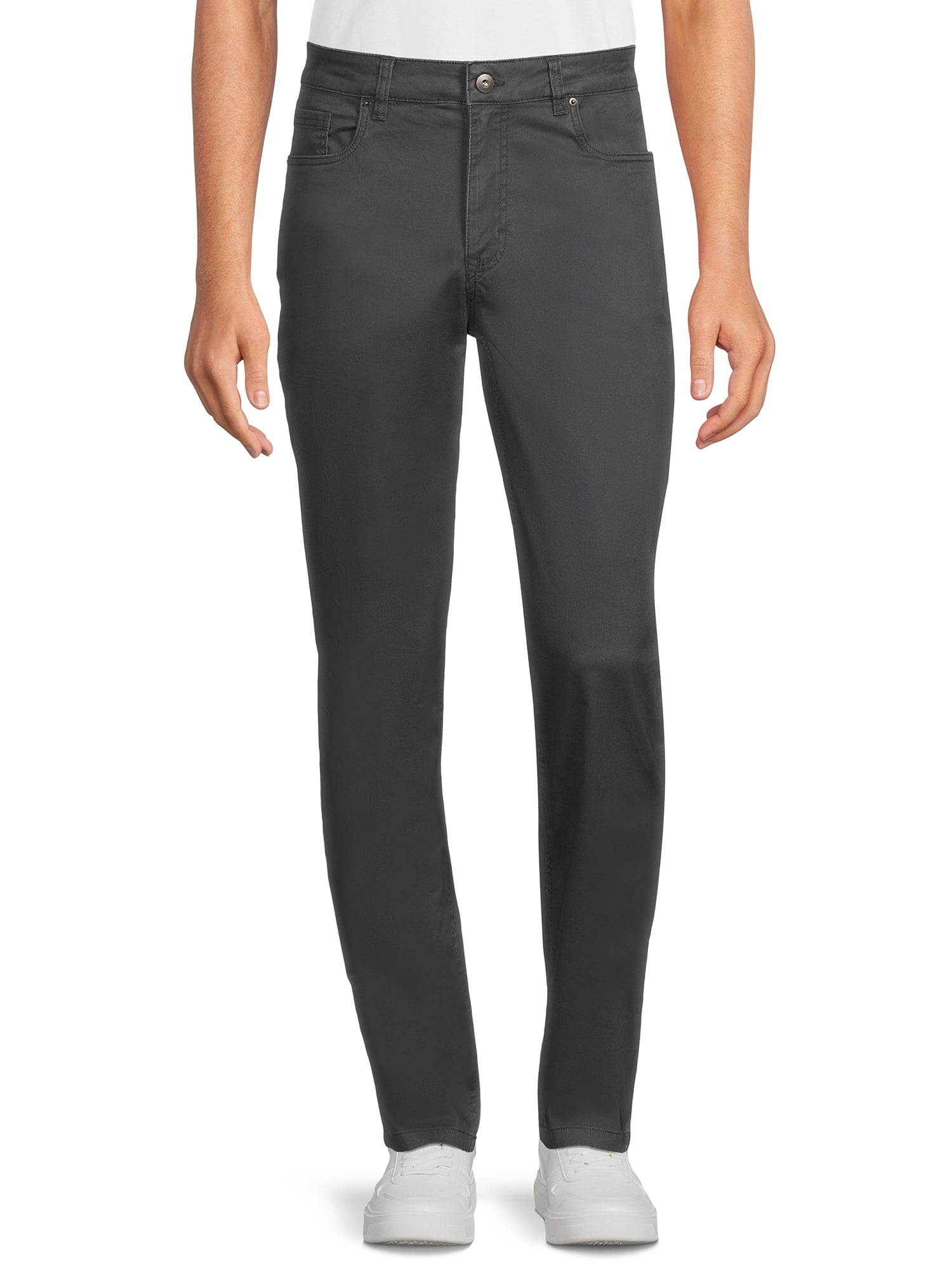 George Men’s and Big Men’s Premium 5 Pocket Garment Washed Pants, Sizes ...