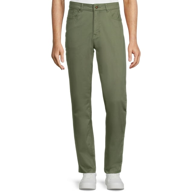 George Men’s and Big Men’s Premium 5 Pocket Garment Washed Pants, Sizes ...