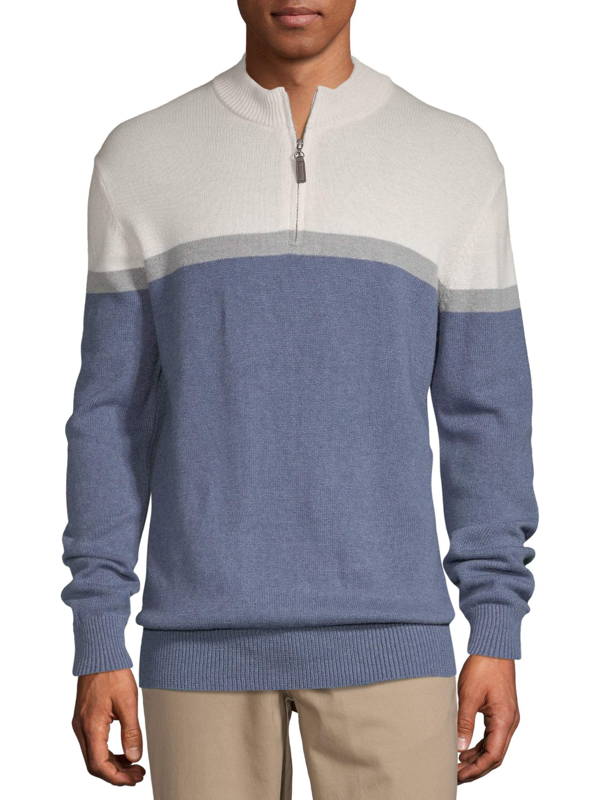 George Men's and Big Men's Quarter Zip Sweater, up to Size 5XL ...