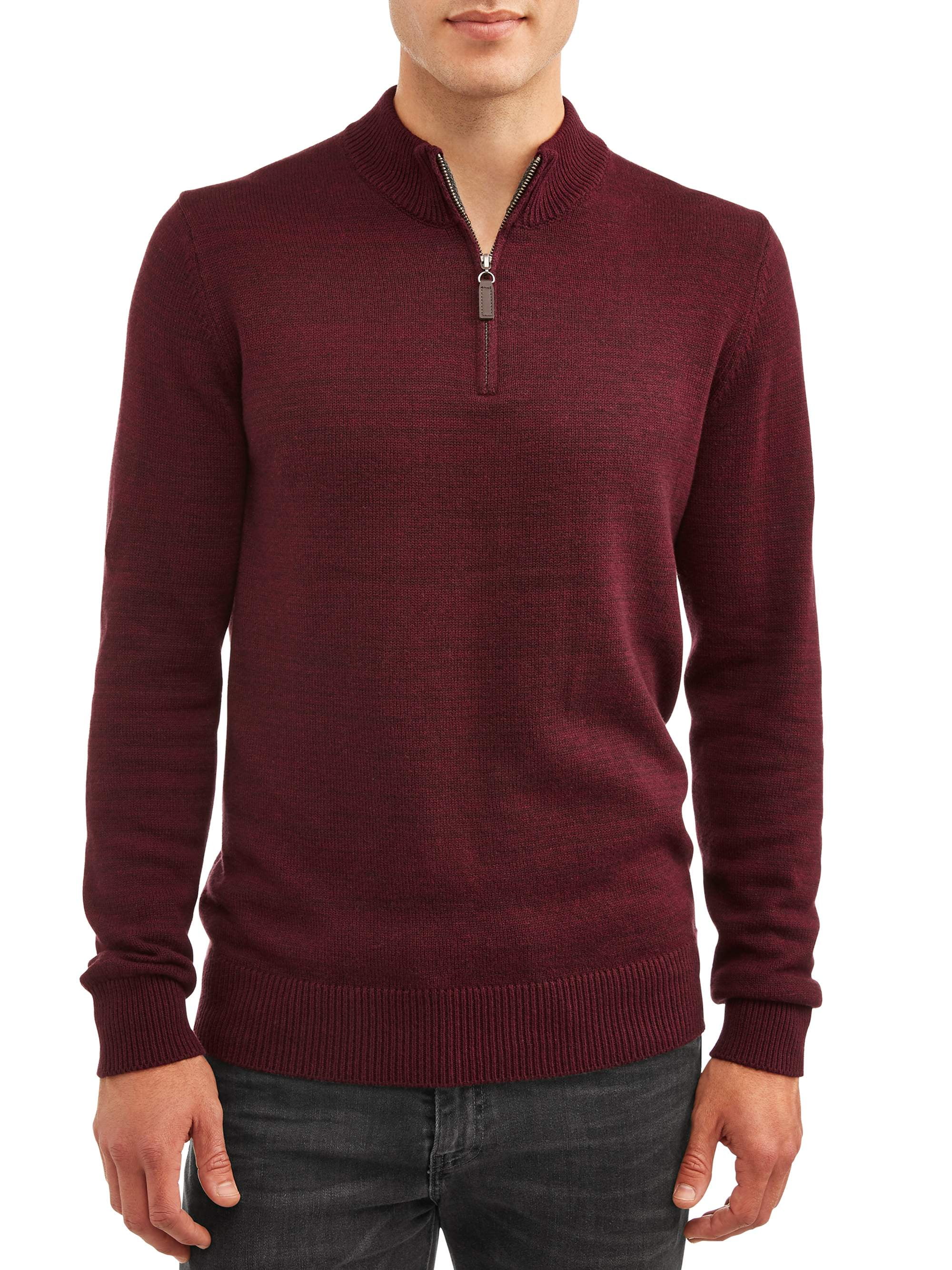 George Men's and Big Men's Quarter Zip Sweater, up to Size 5XL ...