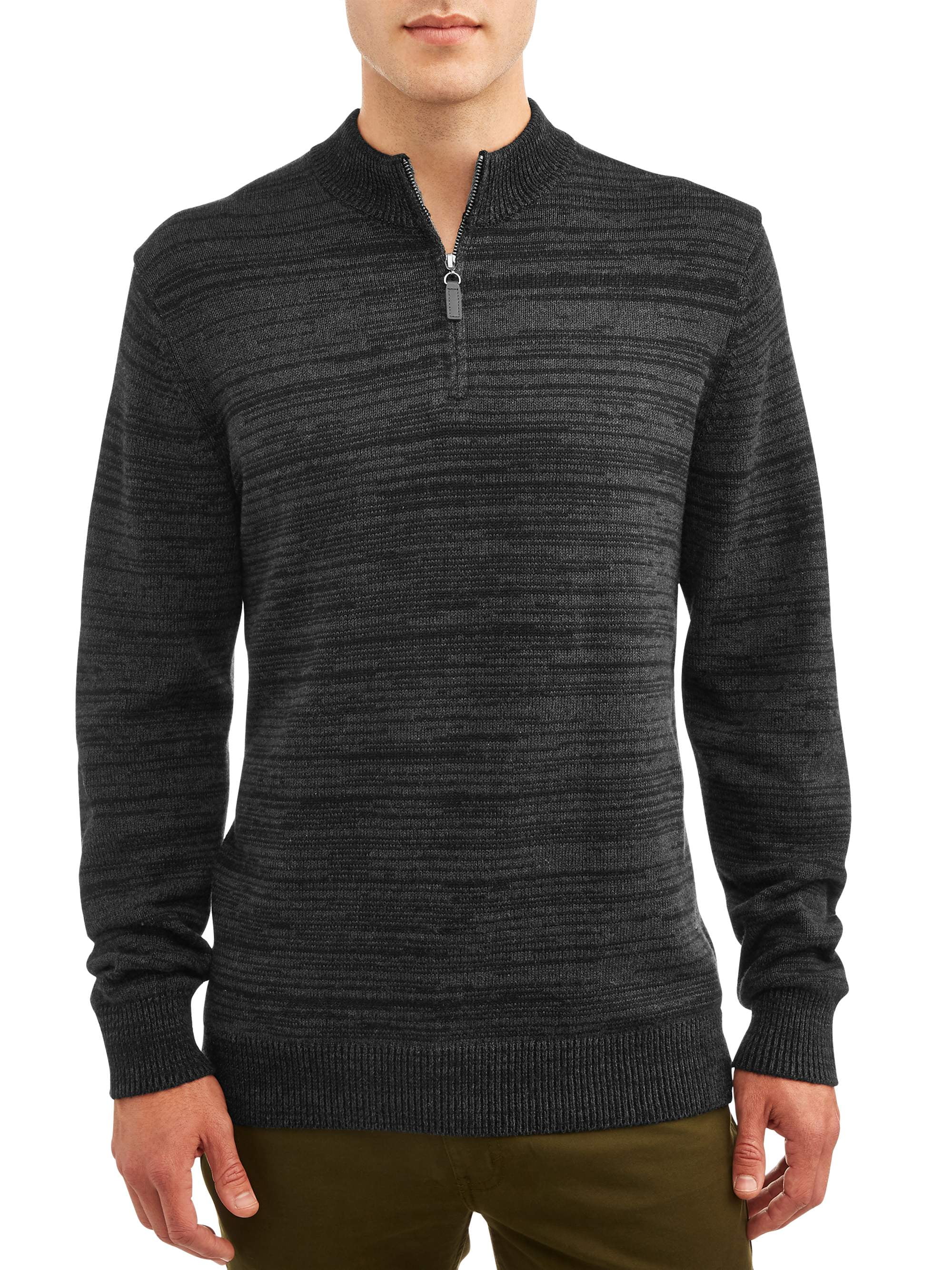 George Men's and Big Men's Quarter Zip Sweater, up to Size 5XL ...