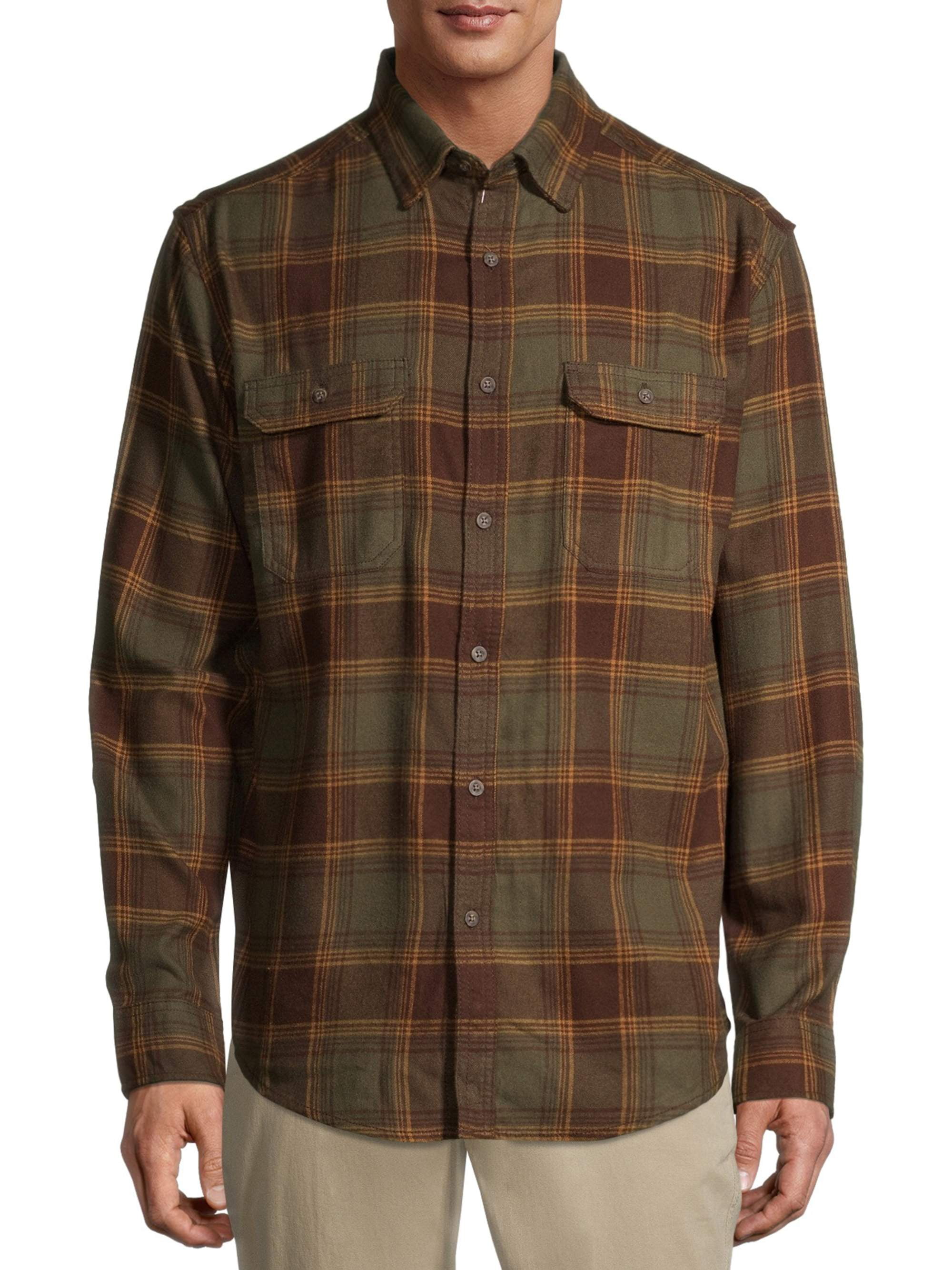 George Men's and Big Men's Super Soft Flannel Shirt, up to 5XLT ...
