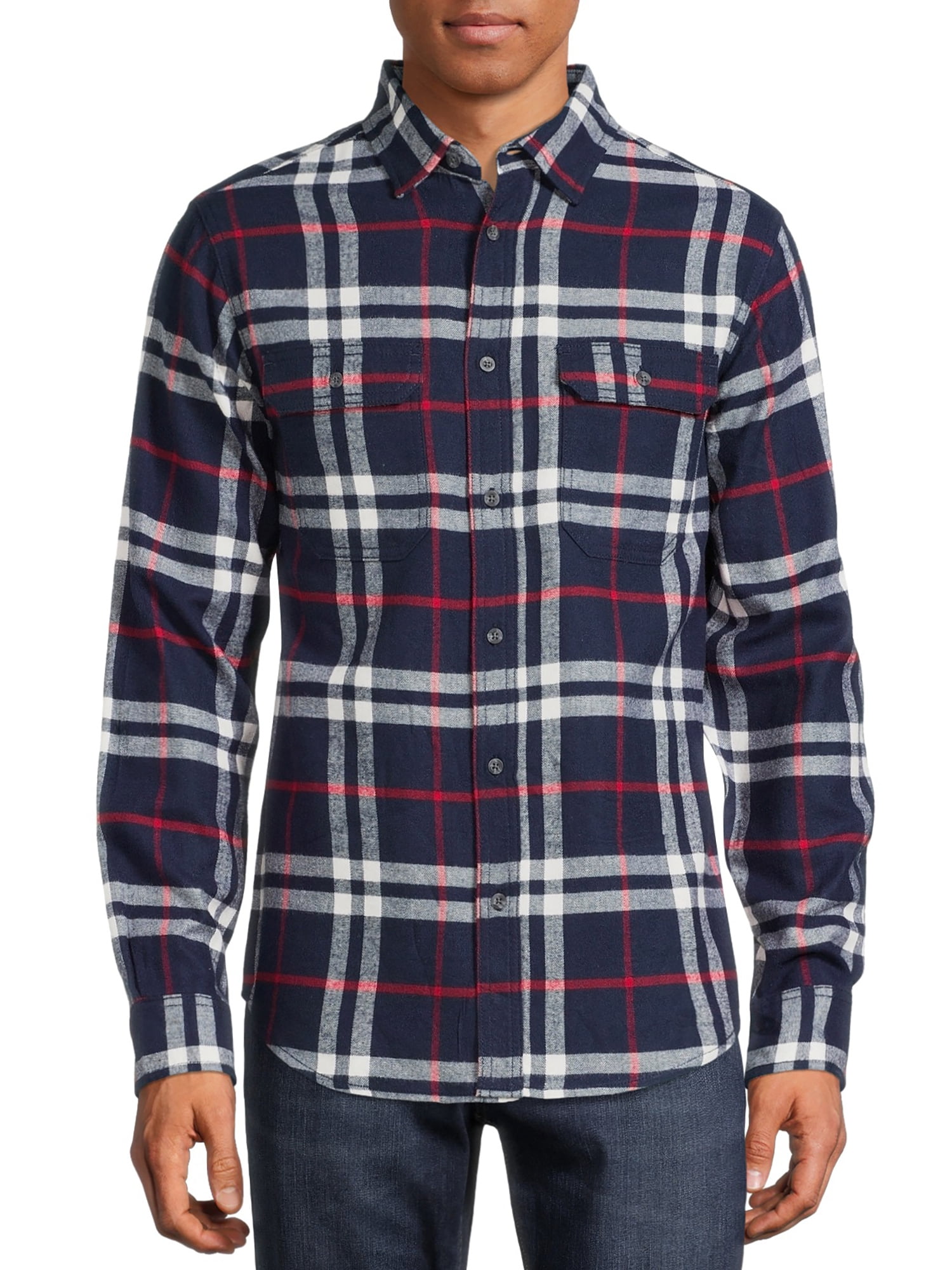 George Men's and Big Men's Super Soft Flannel Shirt, up to 5XLT ...