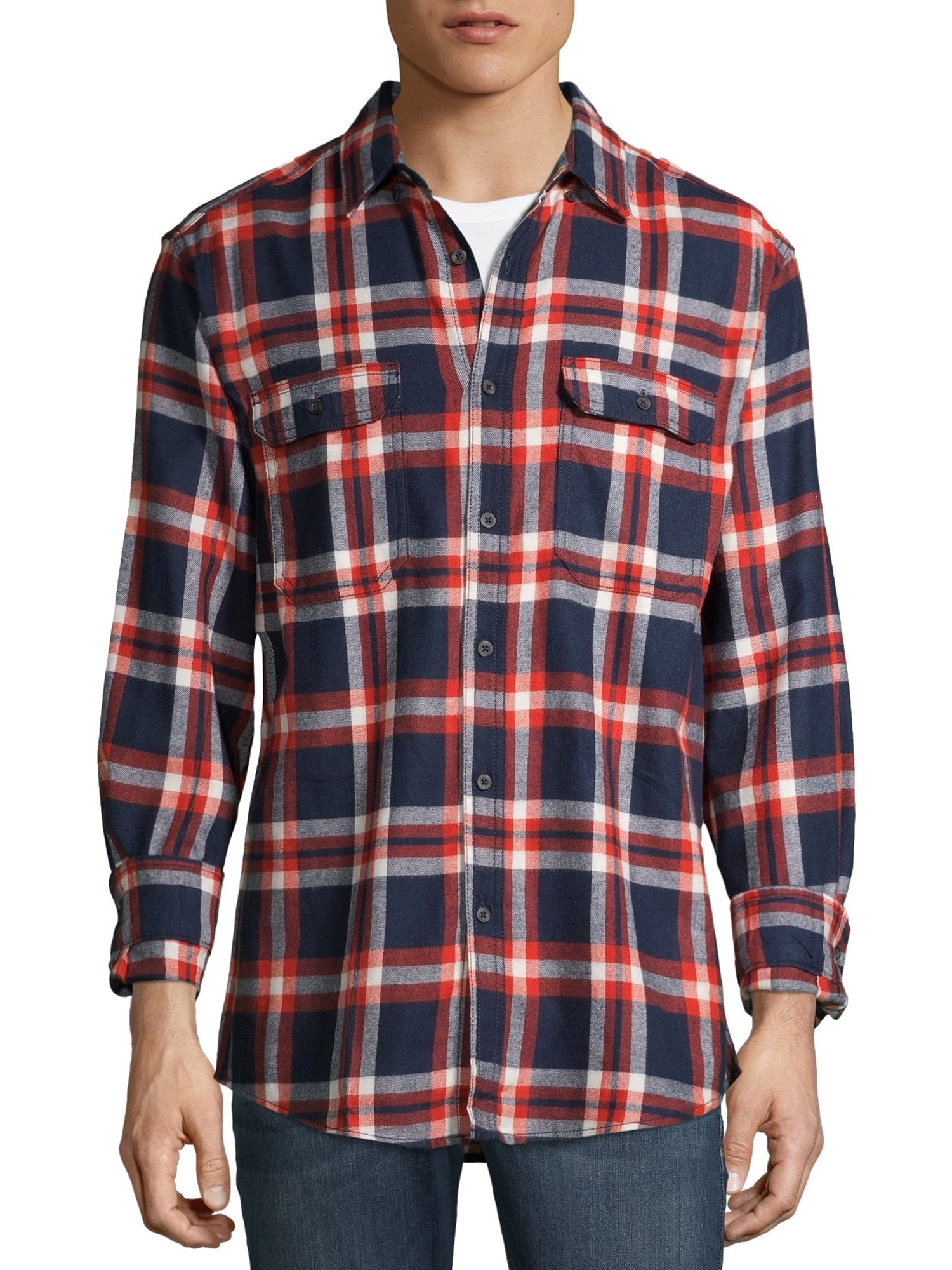 George Men's and Big Men's Super Soft Flannel Shirt, up to 5XLT ...
