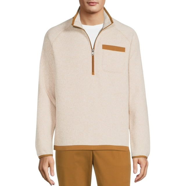 George Men's and Big Men's Sweater Fleece Quarter Zip Pullover, Sizes ...