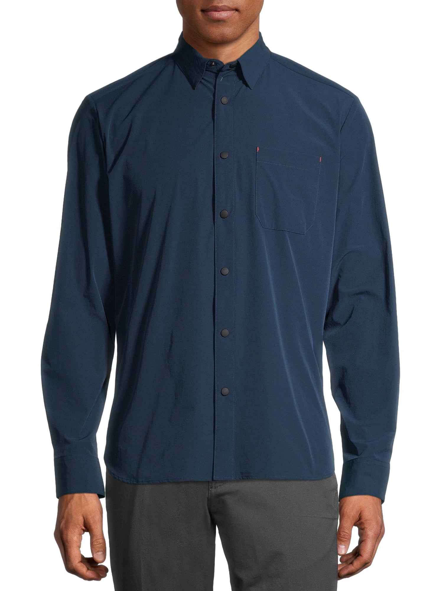 George Men's and Big Men's Traveler Long Sleeve Shirt, up to Size 5XL ...