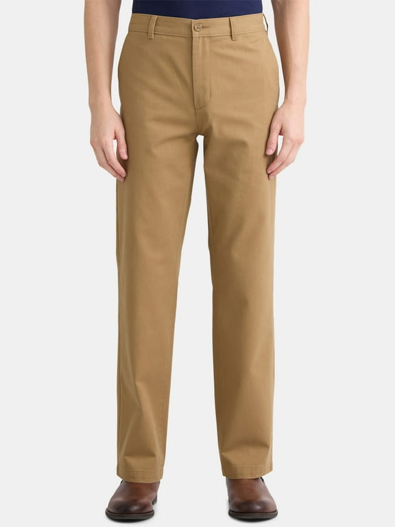 George Men's Flat Front Wrinkle Resistant Pants - Walmart.com