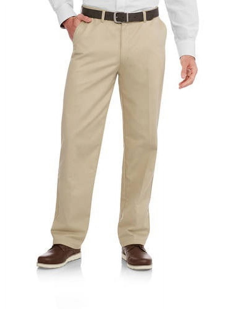 George Men's and Big Men's Wrinkle Resistant Flat Front Twill Pants ...