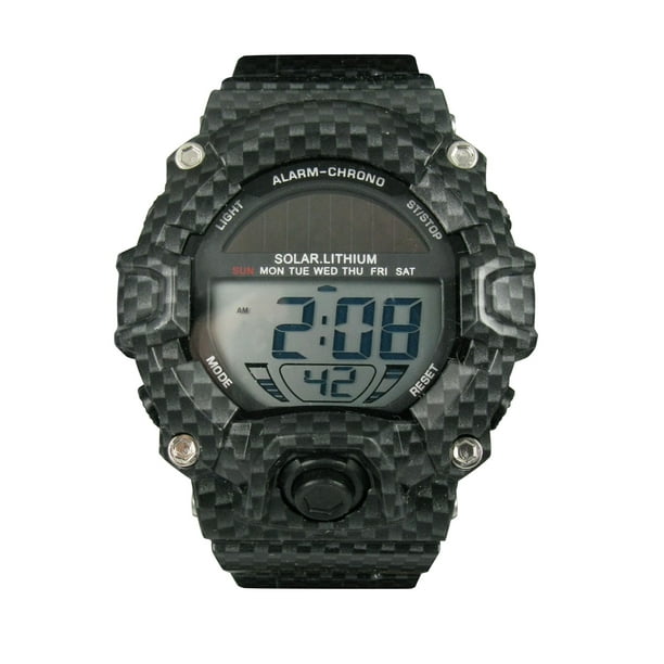 George Mens Solar Digital Wristwatch Plastic Band - Walmart.com