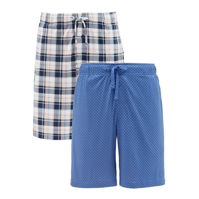 George Mens and Big Men's Printed Knit Sleep Pajama Shorts, 2-Pack ...