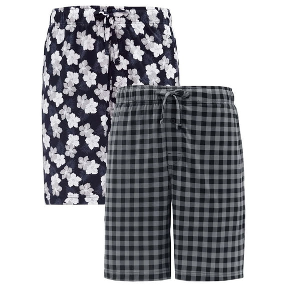 George Mens and Big Men's Printed Knit Sleep Pajama Shorts, 2-Pack ...