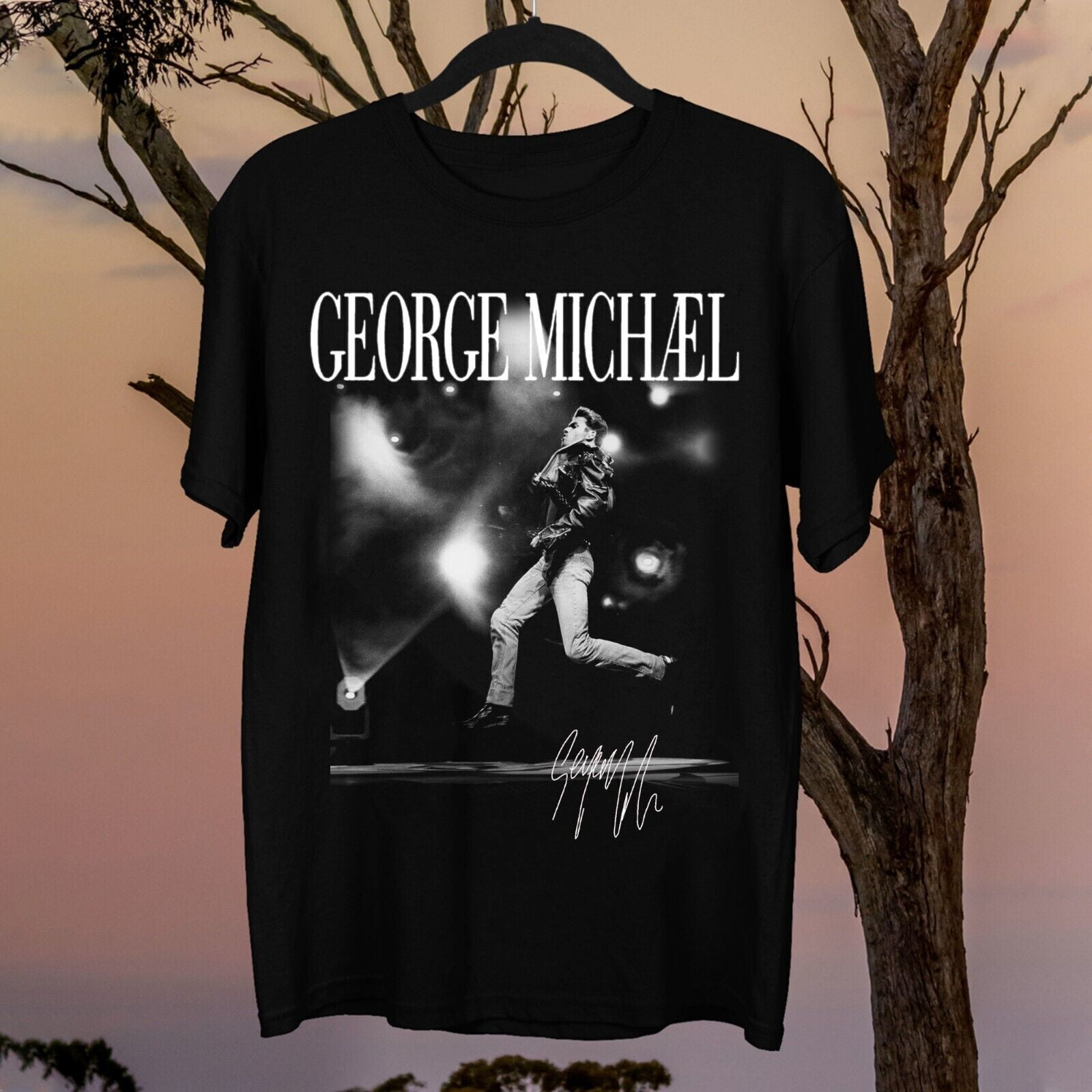 George Michael Signature Gift Funny Men Short Sleeve All Size T-Shirt ...