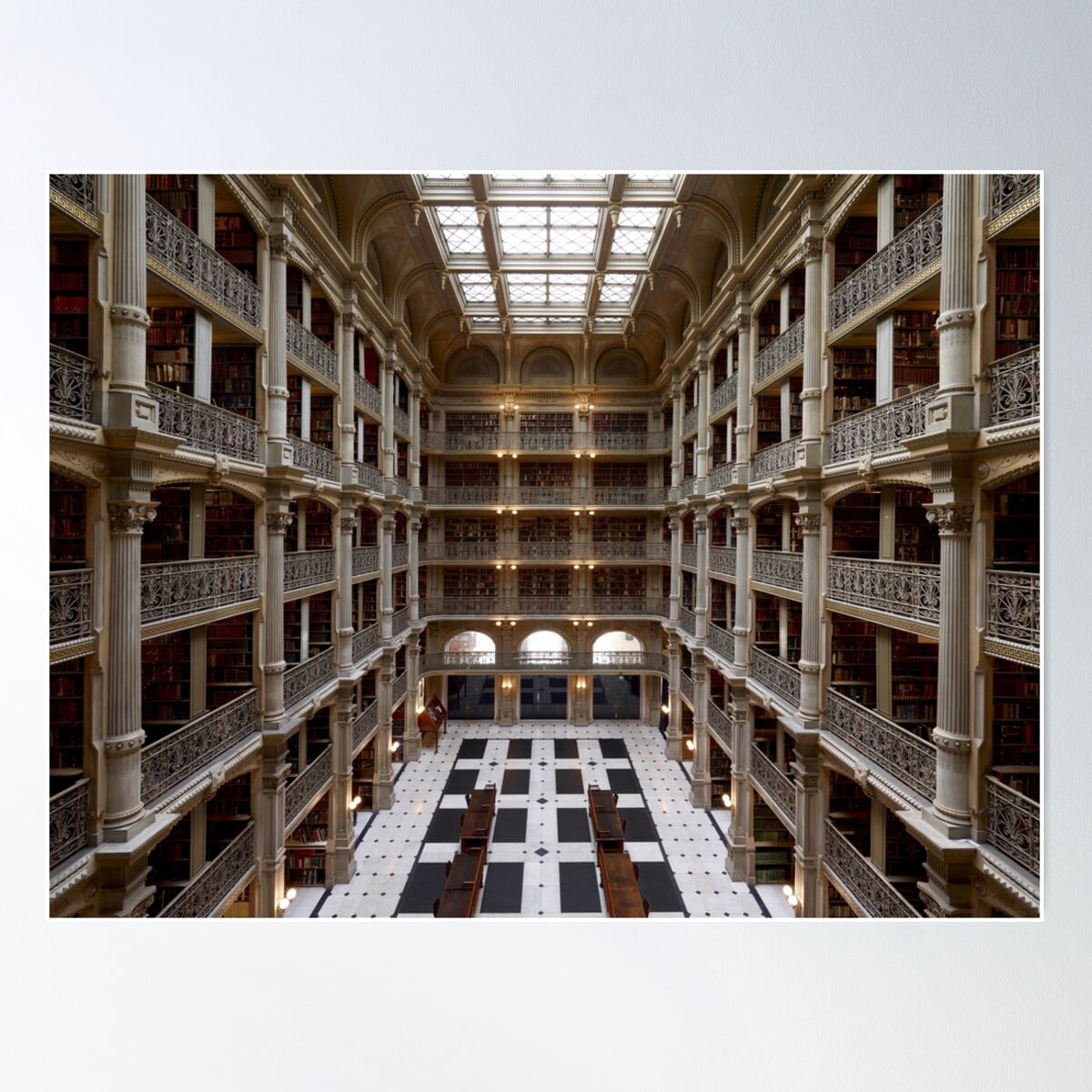 George Peabody Library, Main Hall, Interior And Alcoves, Baltimore ...